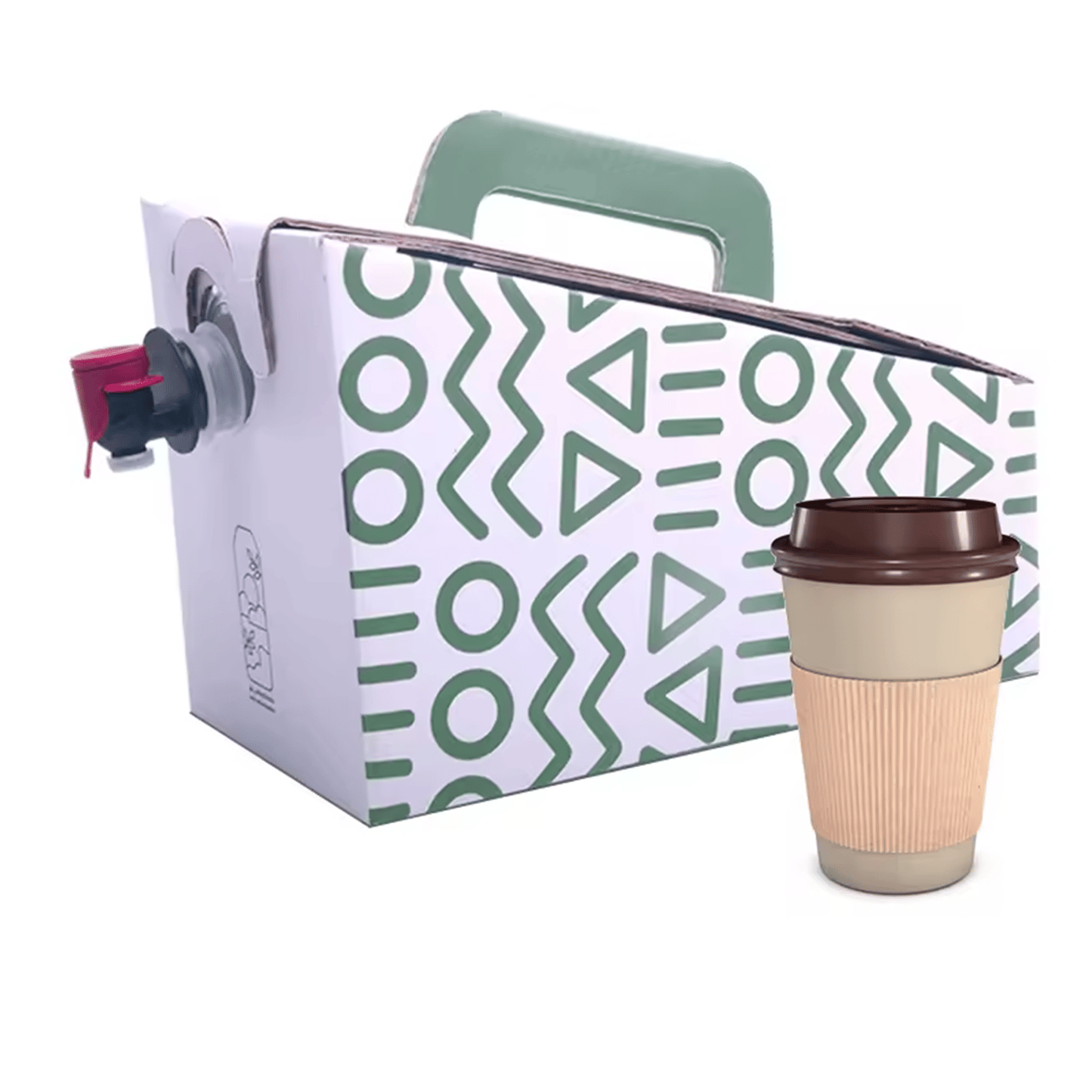 Custom Printed Disposable Coffee Dispenser Boxes With Handle Supplies